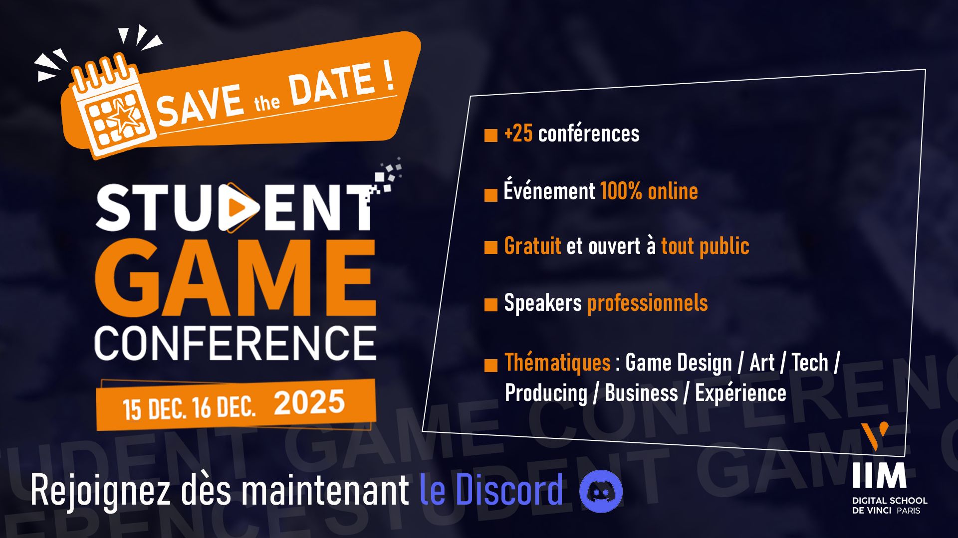 IIM Student Game Conference - Pôle Léonard de Vinci